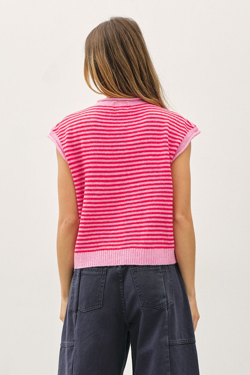 Mini Striped Piper Vest Cardigan – thethingsbetween