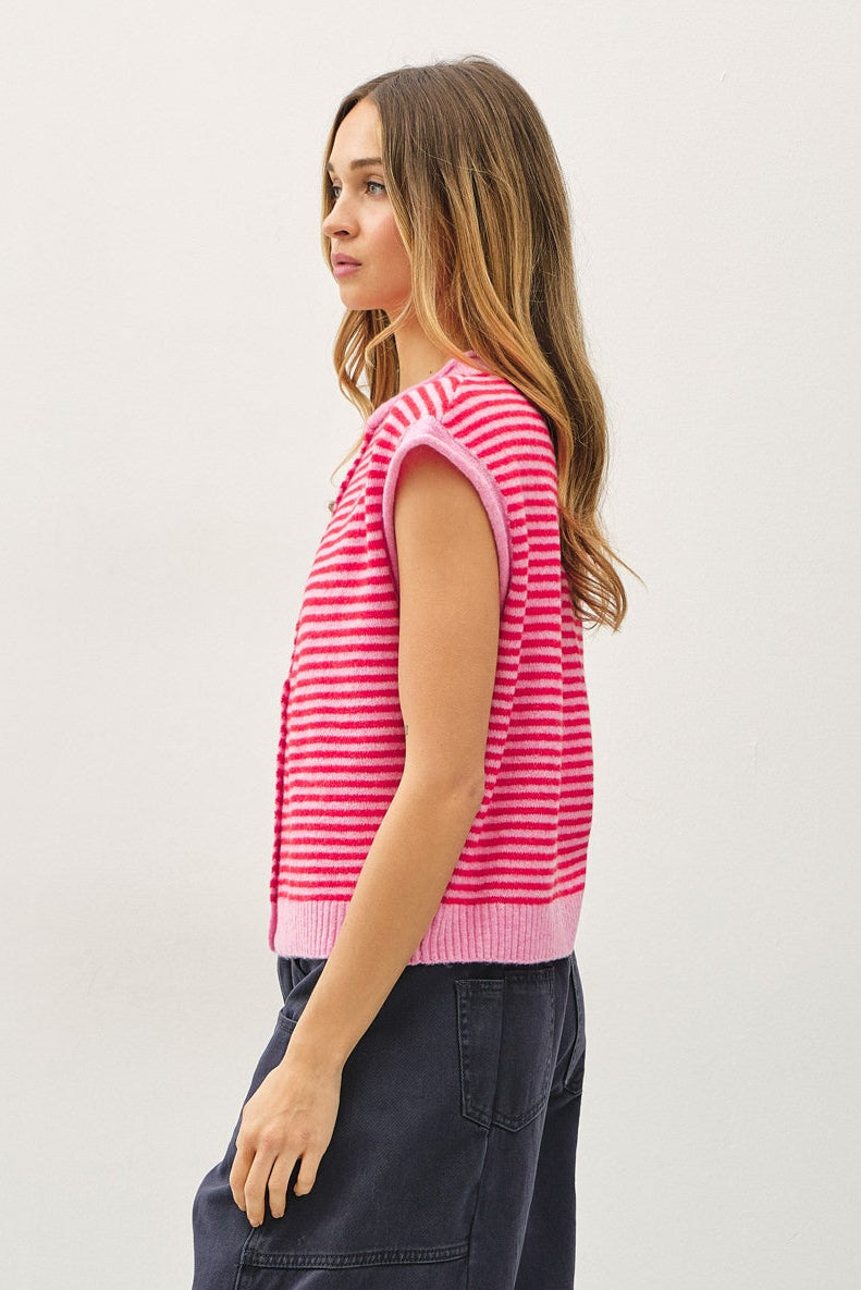 Mini Striped Piper Vest Cardigan – thethingsbetween